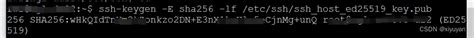 如何生成ssh服务器的ed25519公钥sha256指纹 Ssh Ed25519 Csdn博客
