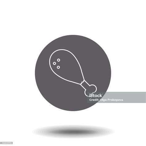 닭 다리 개념 선 아이콘입니다 선형 닭 다리 개념 개요 기호 디자인입니다 이 간단한 요소 그림 사용할 수 있습니다 웹 및 모바일 Ui Ux가 가금류에 대한 스톡 벡터 아트