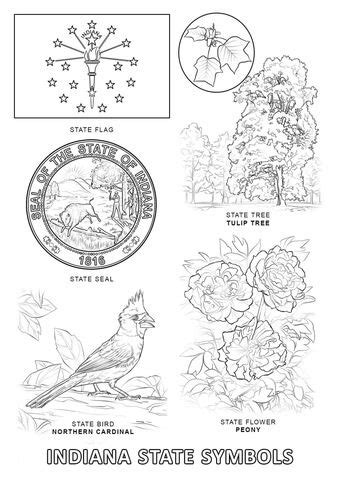Indiana State Flag Coloring Page 2025