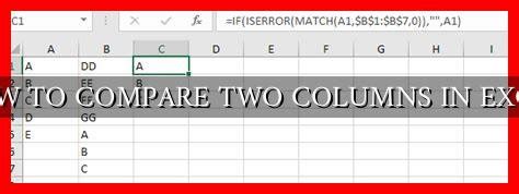 HOW TO COMPARE TWO COLUMNS IN EXCEL Wadaef