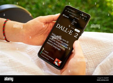 February 5 2023 Mirissa Sri Lanka Using Openai Dall E On Phone Woman Testing Artificial