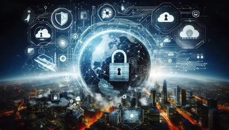 Cyber Security And Network Protection With Cybersecurity Expert Working Against Cybercrime Lock