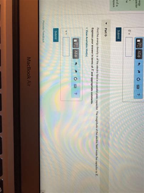 Solved Energy In Capacitors And Electric Fields Learning