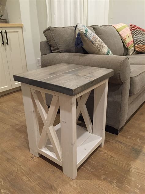 Rustic Gray Living Room Side Tables