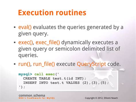 common schema dba s framework for mysql ppt