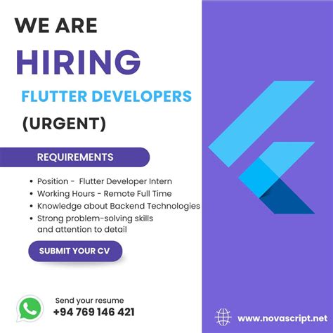 Flutter Developer Remote Jobseekerlk