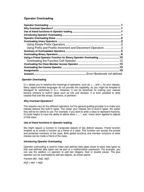 operator overloading notes pdf subroutine computer engineering
