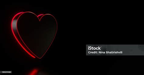 현대 블랙 과 네온 레드 카드 하트 심볼 3d 일러스트 0명에 대한 스톡 사진 및 기타 이미지 0명 3차원 형태 가능성 Istock