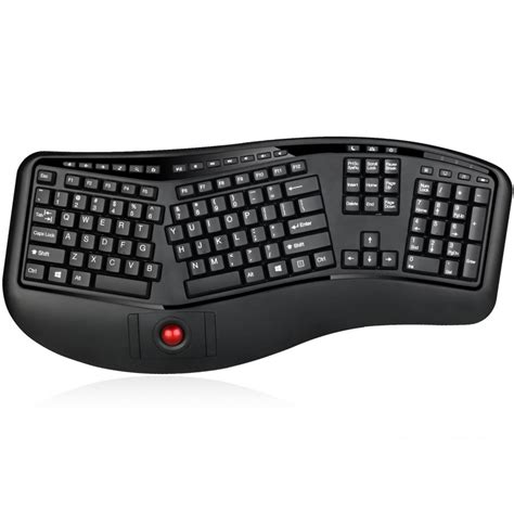 Adesso Wkb 3500ub Tru Form Wireless Ergonomic Trackball Keyboard
