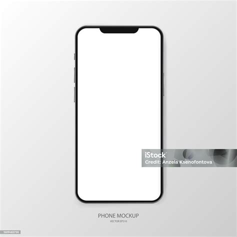 벡터 휴대 전화 모형입니다 현실적인 스마트 폰 프레젠테이션을 위한 장치 모형 템플릿입니다 빈 화면이 있는 핸드폰 프레임 휴대전화에 대한 스톡 벡터 아트 및 기타 이미지