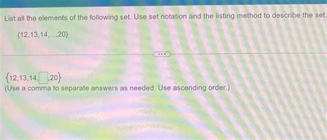 Solved List All The Elements Of The Following Set Use Set