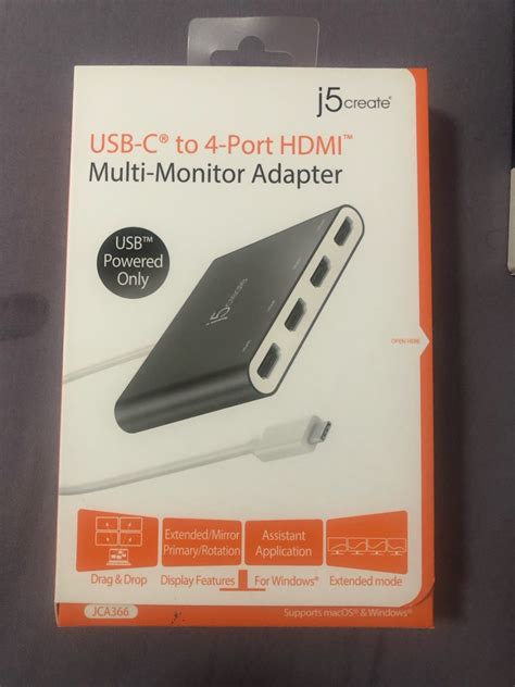 USB C To 4 Port HDMI Multi Monitor Adapter Computers Tech Parts Accessories Cables