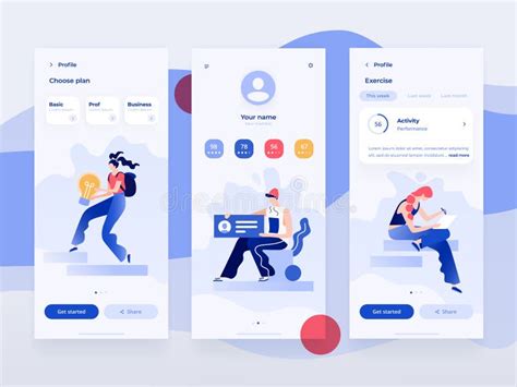 Mobile Ui Design Concept Music Player Interface Vector Illustration Stock Vector