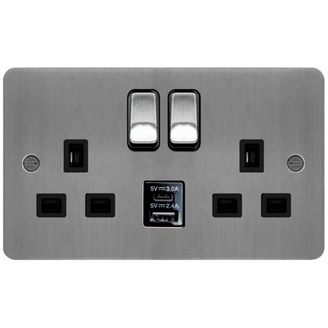 Hager WFSS82BSB USBSAC USB Socket 2x13A