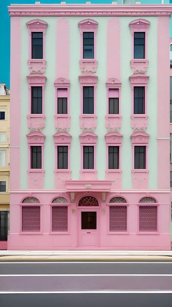 Premium Ai Image A Pink Building Art
