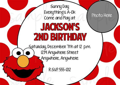 Elmo Printable Birthday Invitation