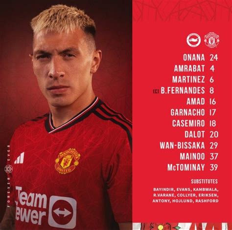 오피셜 맨유 선발 라인업 Vs브라이튼 볼텍스 게이밍