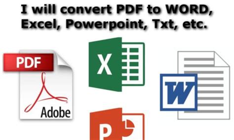 convert pdf file to word excel and powerpoint and vice versa by