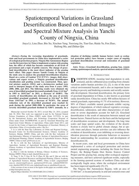 Pdf Spatiotemporal Variations In Grassland Desertification Based On