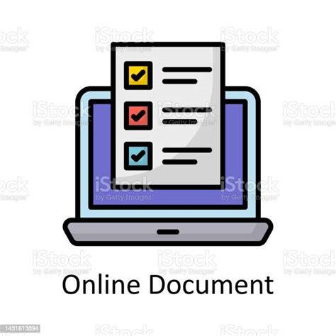 온라인 문서 벡터 채워진 윤곽선 아이콘 디자인 일러스트레이션입니다 화이트 백그라운드 Eps 10 파일에 은행 및 지불 기호 Lcd에 대한 스톡 벡터 아트 및 기타 이미지