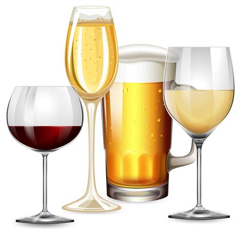 Set Of Alcoholic Beverages 446605 Vector Art At Vecteezy