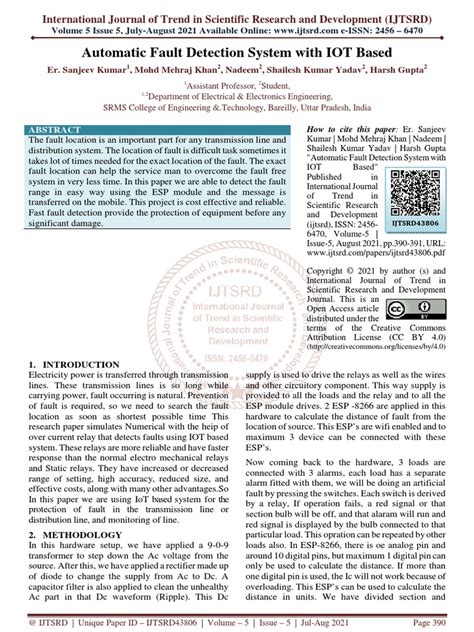 Automatic Fault Detection System With Iot Based Pdf Relay Electric Power Transmission