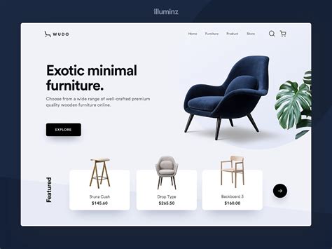 Minimal Furniture Landing Page Minimal Furniture Web Design Web