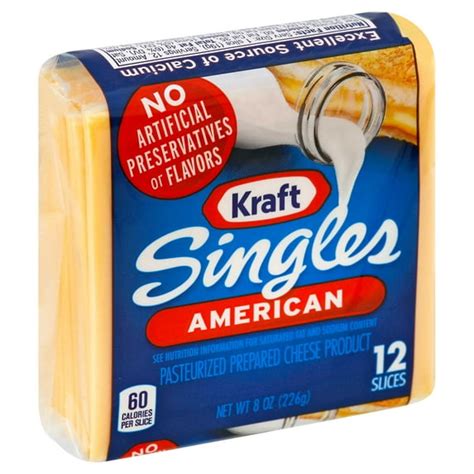 Kraft American Sliced Cheese 8 Ounce 12 Pack For Sandwiches