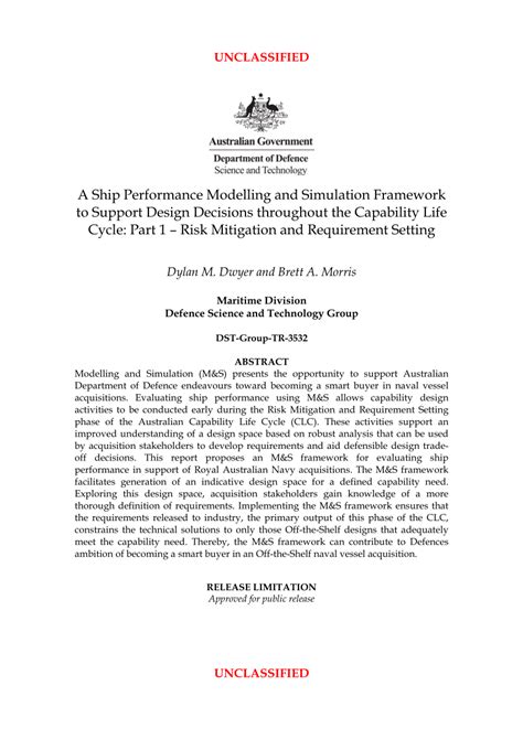 Pdf A Ship Performance Modelling And Simulation Framework To Support Design Decisions