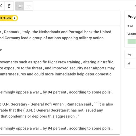 an example of the evaluation interface presented to annotators
