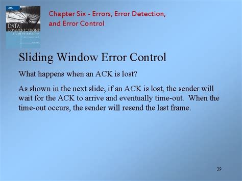 Chapter Six Errors Error Detection And Error Control