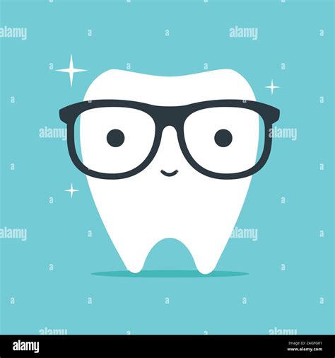 The Nerd Tooth Is Wearing A Glasses Isolated Vector Illustration Stock Vector Image Art Alamy