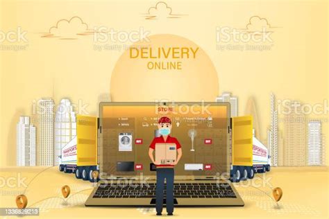 물류 온라인 배달 서비스 온라인 주문 추적 배달 가정 및 사무실 도시 물류 창고 트럭 지게차 택배 벡터 그림입니다 개념에 대한 스톡 벡터 아트 및 기타 이미지 Istock