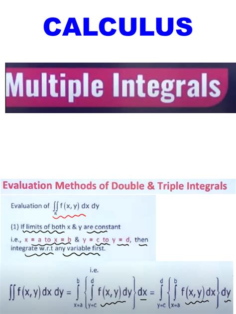 Calculus Multiple Integrals Pdf