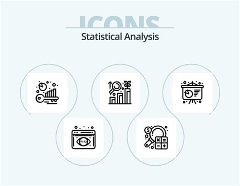 Statistical Analysis Line Icon Pack 5 Icon Design Graph Analysis Financial Performance Poster
