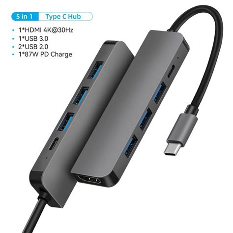 11 портов Usb C Hub Type C Адаптер к Hdmi совместимому 4k Vga Rj45 Sd Tf карте 3 5 мм Aux 10