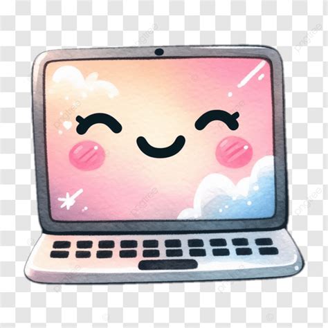 웃는 홍당무 만화 노트북 귀여운 노트북 웃는 컴퓨터 카와이 테크 Png 일러스트 및 이미지 에 대한 무료 다운로드 Pngtree