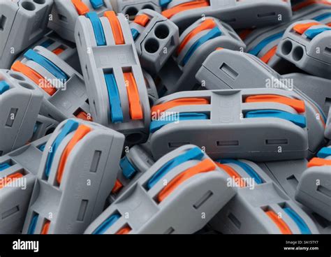 Electric Wire Connectors Terminal Strip Texture Background White Plastic Electrical Terminal