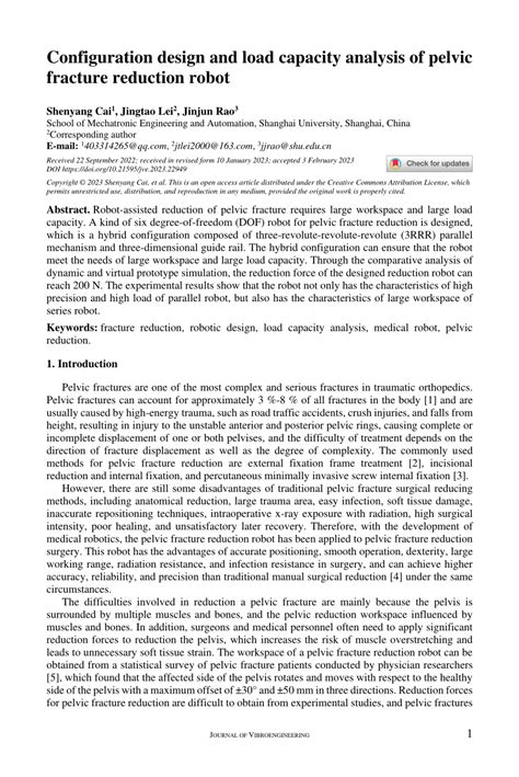 Pdf Configuration Design And Load Capacity Analysis Of Pelvic