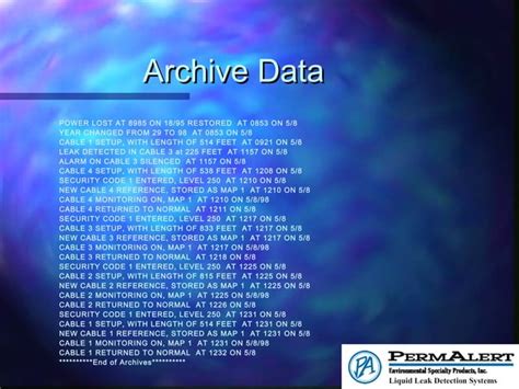 Permalert Liquid Leak Detection Systems Ppt Computer Peripherals Computing