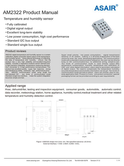 Am2322 Datasheet Pdf Humidity Computer Engineering