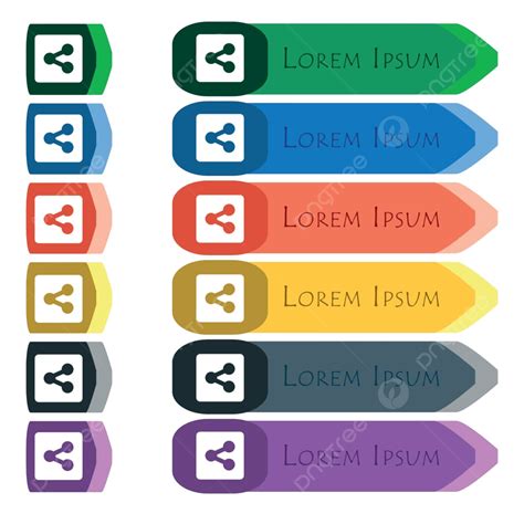 Colorful Share Icon Set With Flat Design Technology Save Navigation Vector Technology Save
