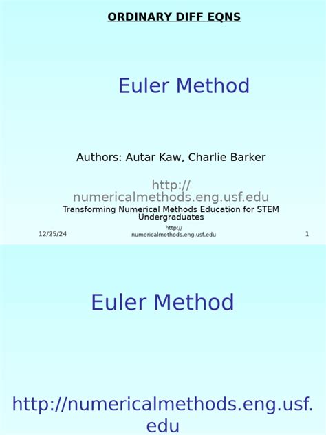 lecture on euler s method pdf equations nonlinear system
