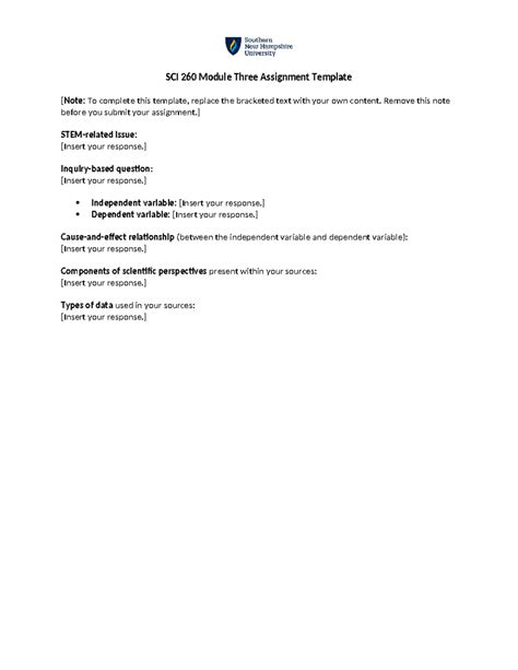 Sci 260 Module Three Assignment Template Sci 260 Module Three