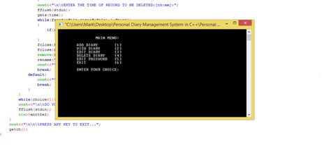 Personal Diary Management System In C Free Source Code Sourcecodester
