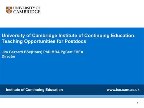 [ppt] University Of Cambridge Institute Of Continuing Education