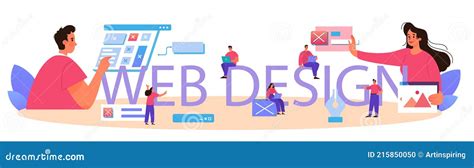 Web Design Typographic Header Web Page Modeling Interface Development Stock Vector