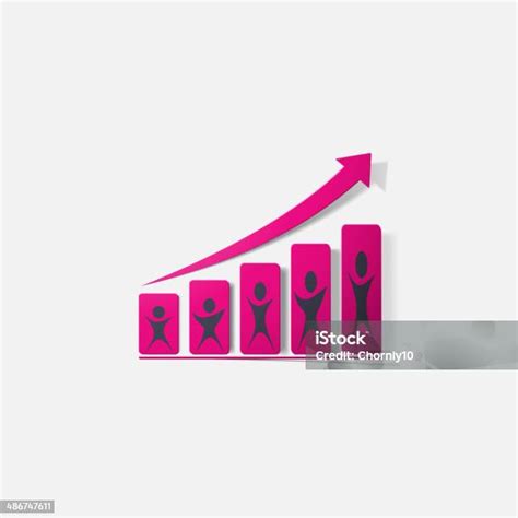 종이 스티커별 고정됩니다 성장하는 그래프 그래프에 대한 스톡 벡터 아트 및 기타 이미지 그래프 금융 기업 비즈니스