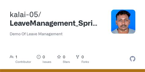 GitHub Kalai 05 LeaveManagement SpringBoot Backend Demo Of Leave