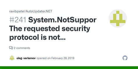 Systemnotsupportedexception The Requested Security Protocol Is Not Supported · Issue 241